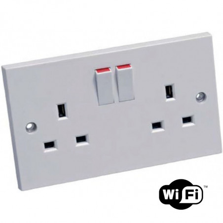 WiFi remote voice recorder concealed in an operational double wall socket